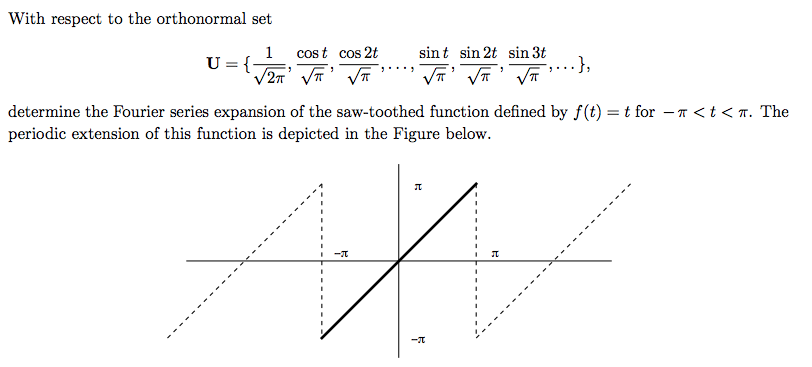 Solved With respect to the orthonormal set 1 cost cos 2t | Chegg.com