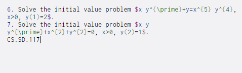 Solved 6. Solve the initial value problem $x | Chegg.com