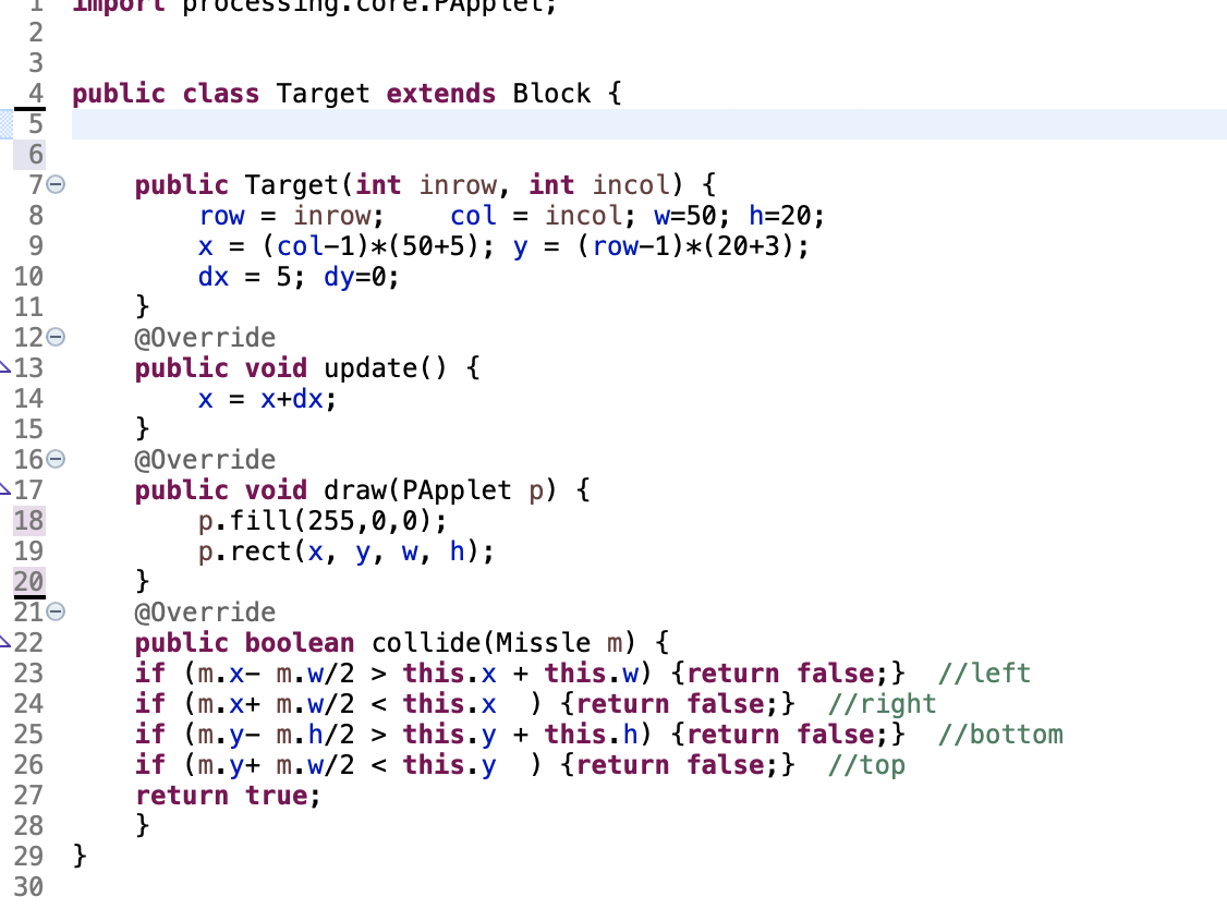 Java 8 Processing 1) Have each row of targets be a | Chegg.com