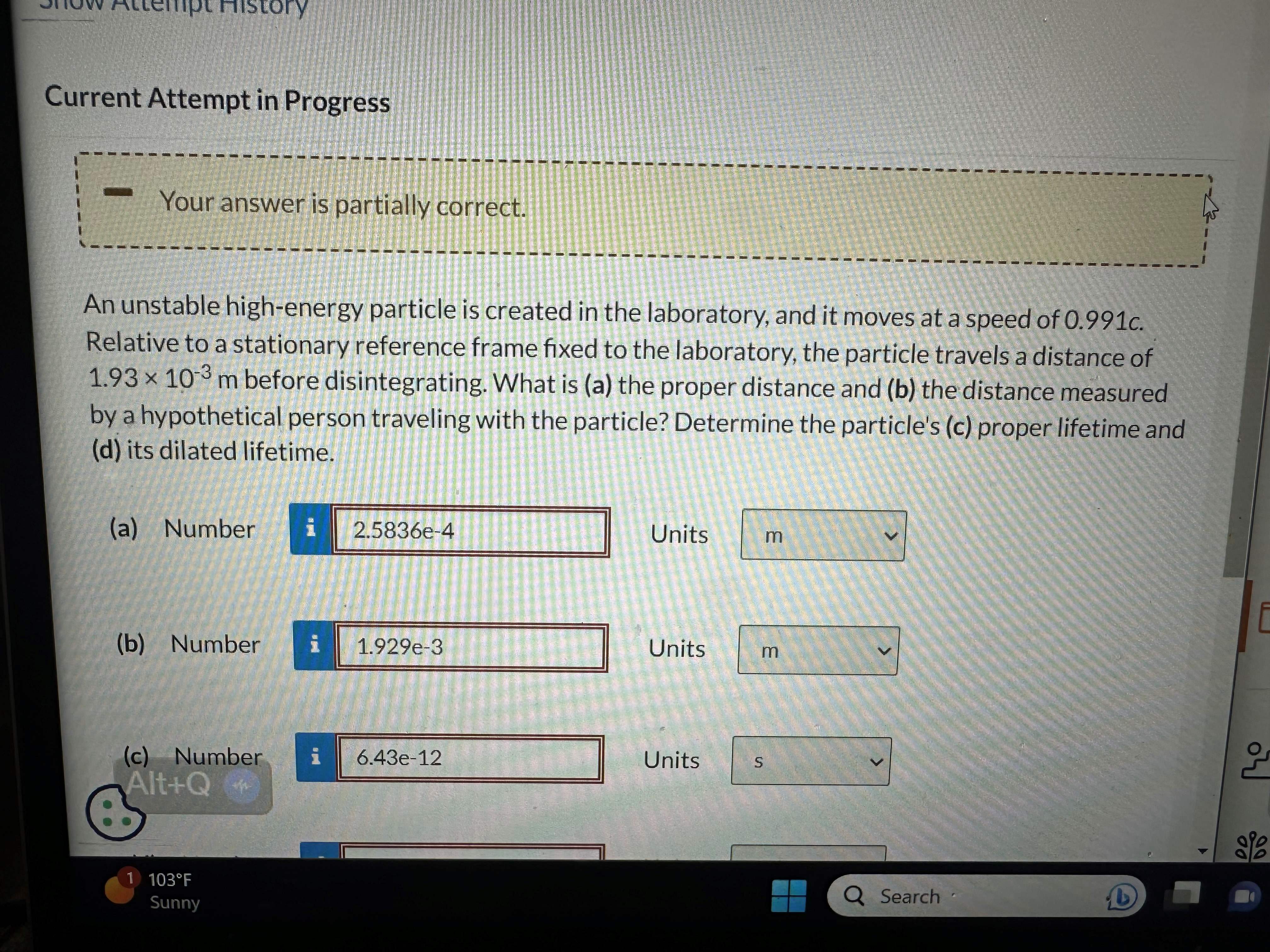 Solved Current Attempt in Progress Your answer is partially | Chegg.com