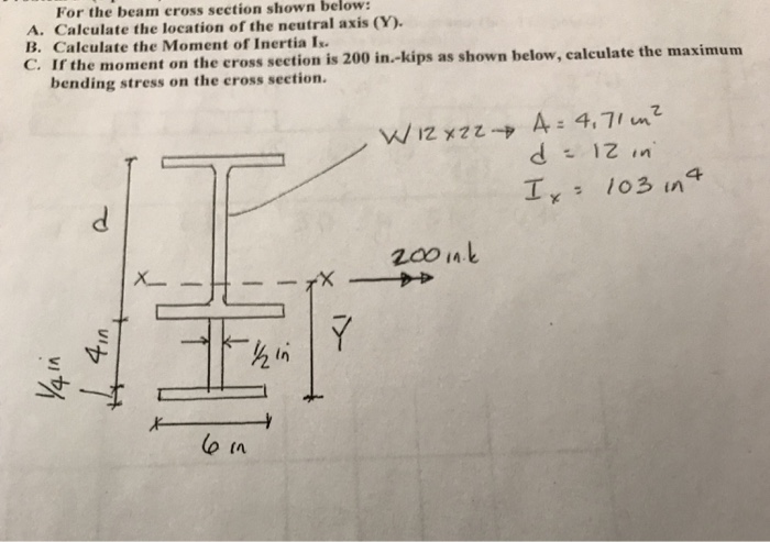 Solved For the beam cross section shown below: A. Calculate | Chegg.com