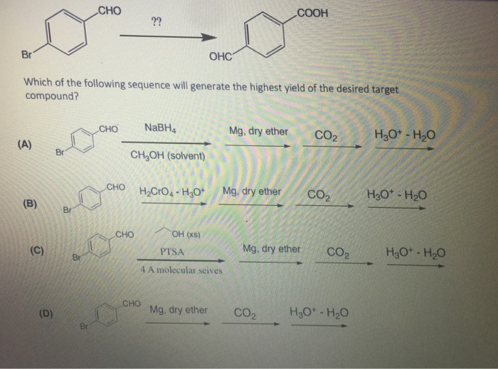 Solved CHO COOH Br OHC Which of the following sequence will | Chegg.com