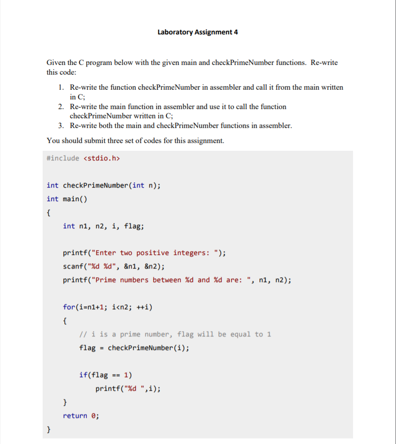 Laboratory Assignment 4 program below with the given | Chegg.com