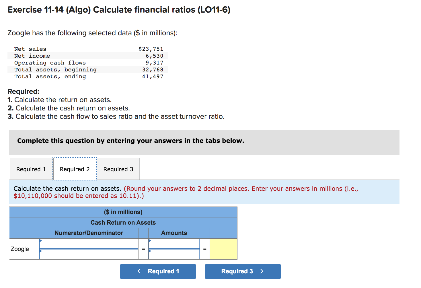 Solved Exercise 11-14 (Algo) Calculate financial ratios | Chegg.com