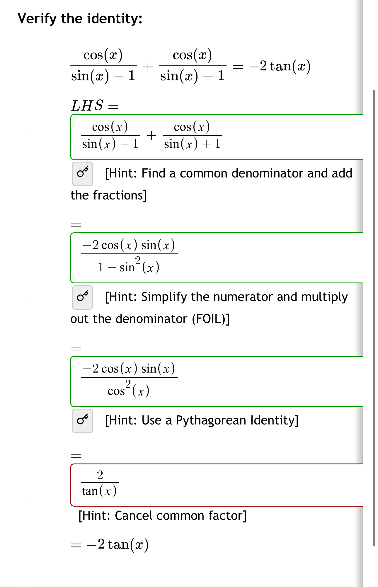 Solved Verify the identity: | Chegg.com