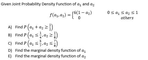 Solved = osa sa si others Given Joint Probability Density | Chegg.com