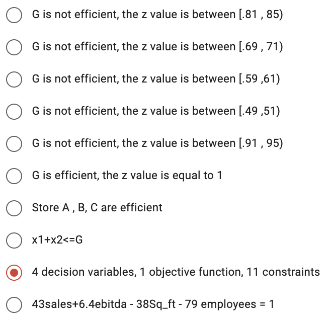 Solve the following Problem Data Envelopment Problem, | Chegg.com