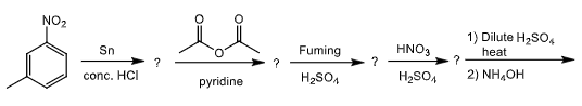 Solved NO2 Š Sn Fuming HNO3 ? ? 1) Dilute H2SO4 heat ? 2) | Chegg.com