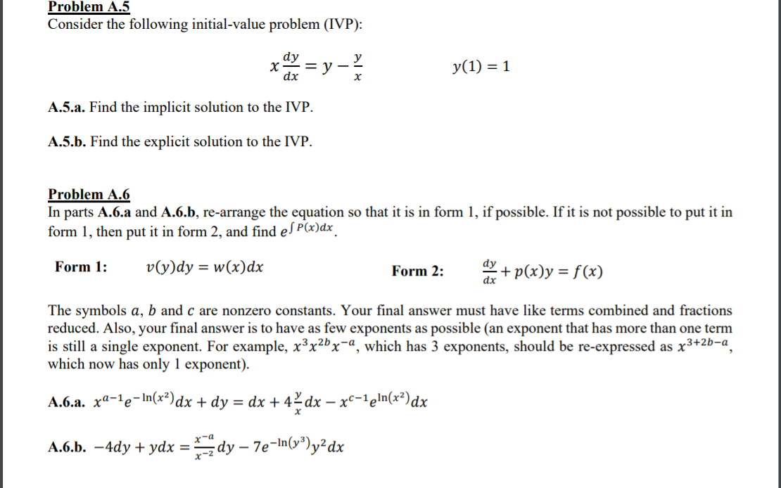 Solved Problem A 5 Consider The Following Initial Value