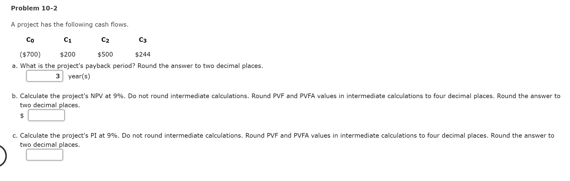 Solved Problem 10-2 A project has the following cash flows. | Chegg.com