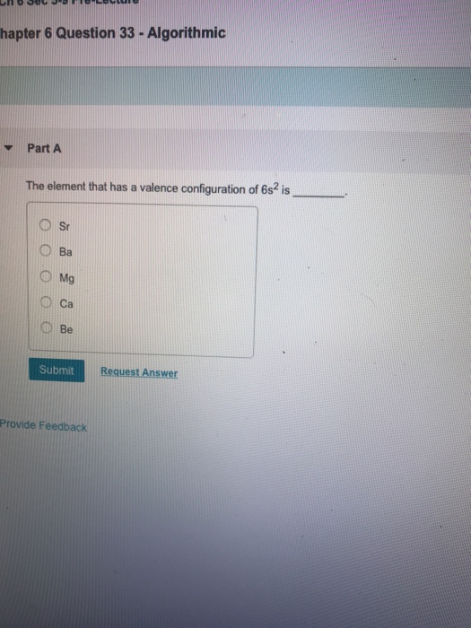 Solved hapter 6 Question 33 -Algorithmic Part A The element | Chegg.com
