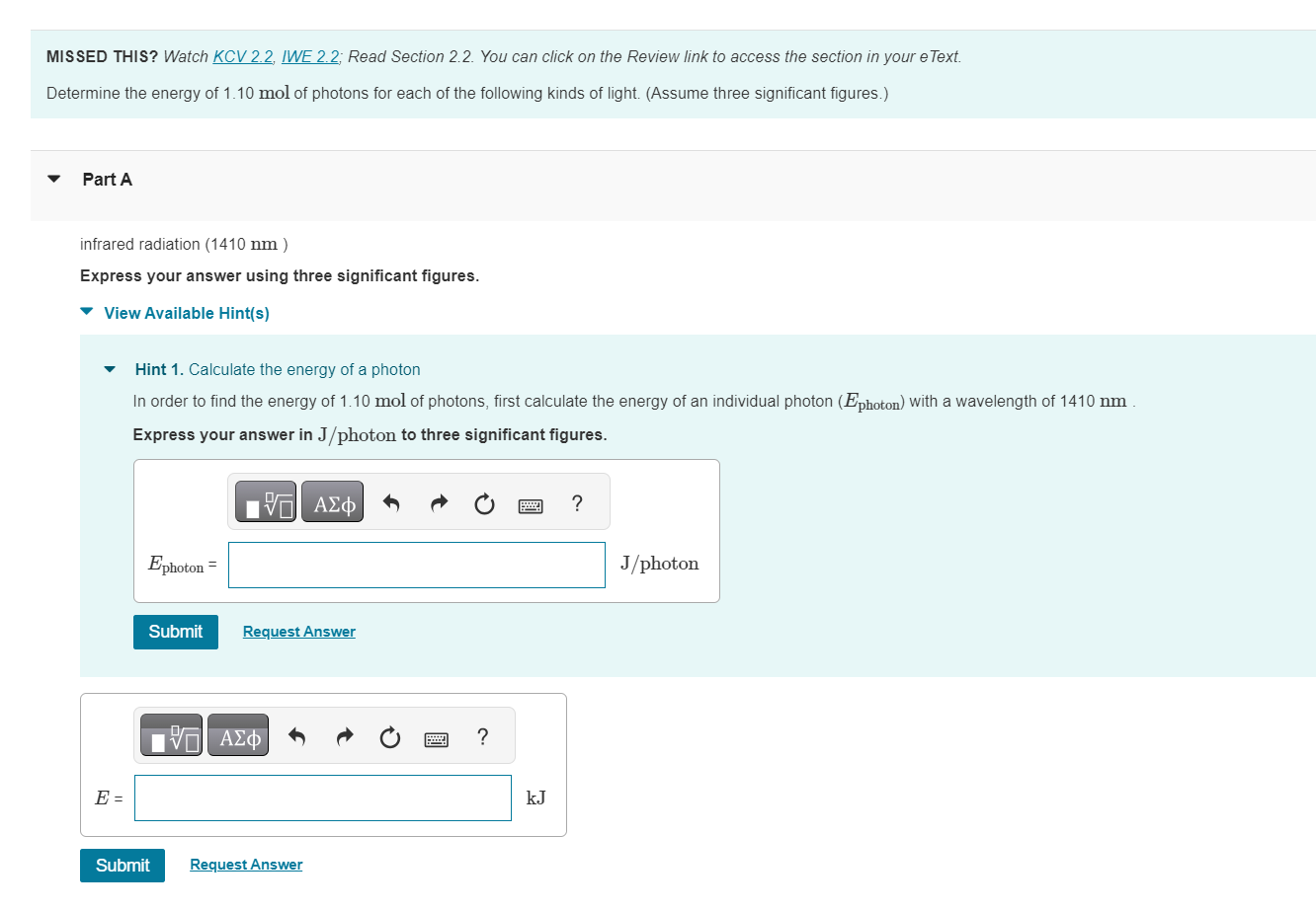 Solved MISSED THIS? Watch KCV 2.2, IWE 2.2; Read Section | Chegg.com