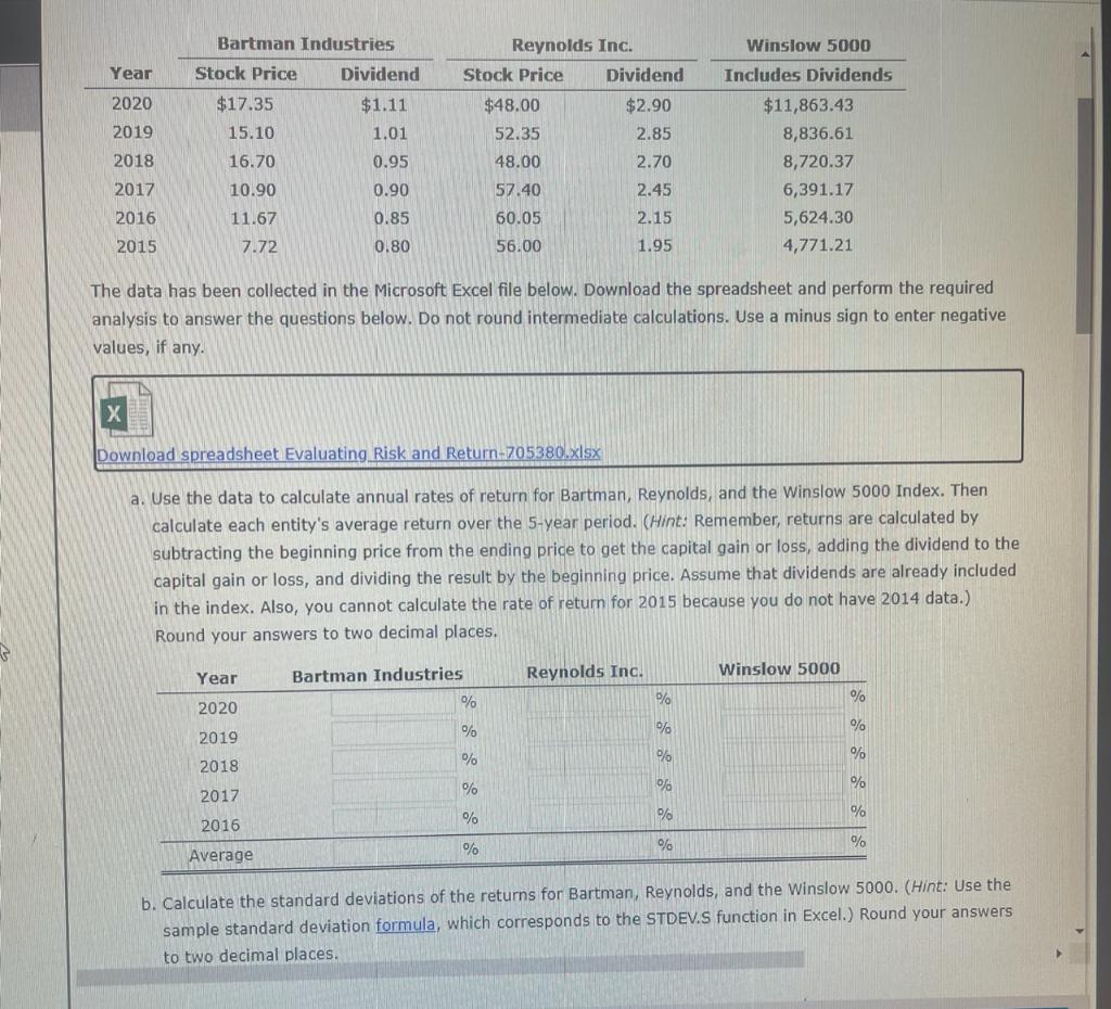 The data has been collected in the Microsoft Excel | Chegg.com