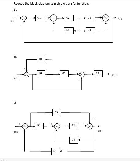 Solved Reduce the block diagram to a single transfer | Chegg.com