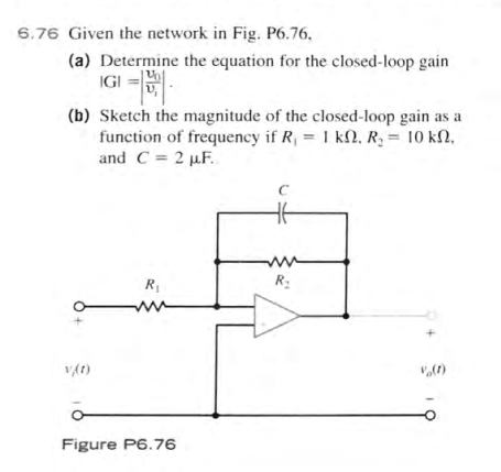 Solved 6.76 Given the network in Fig. P6.76. (a) Determine | Chegg.com