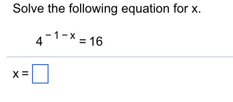 Solved Solve the following equation for x. 4 | Chegg.com