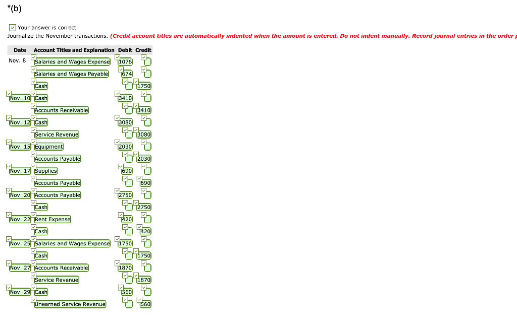 Solved *Problem 3-5A (Part Level Submission) On November 1, | Chegg.com