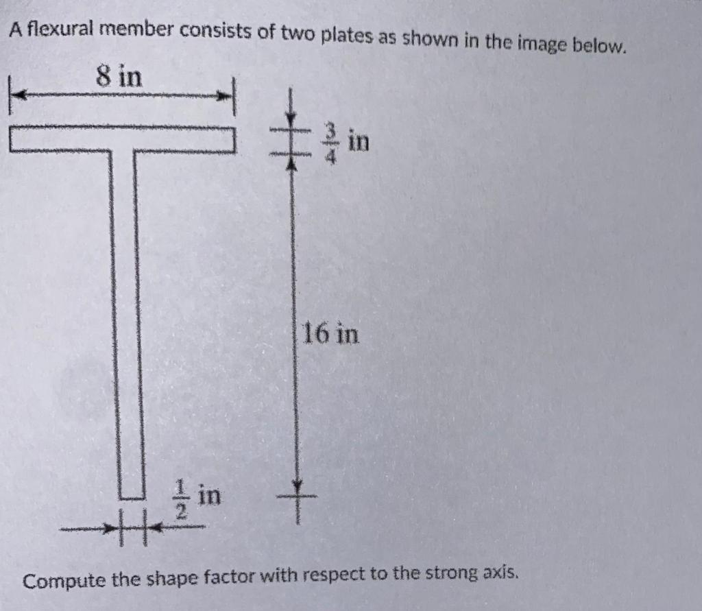 Solved A flexural member consists of two plates as shown in | Chegg.com