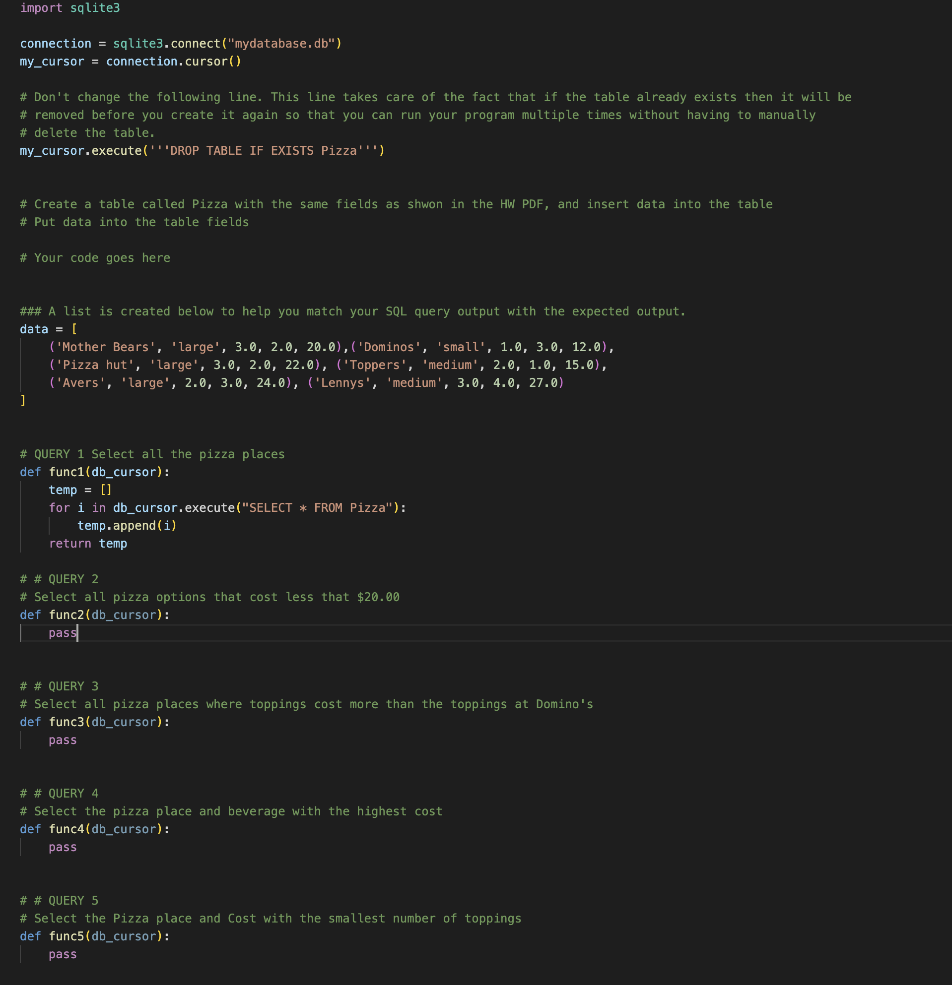Solved We have taken the names of pizza places from the town | Chegg.com