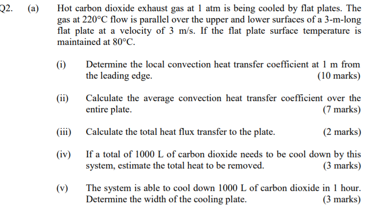 Solved 22. (a) Hot carbon dioxide exhaust gas at 1 atm is | Chegg.com