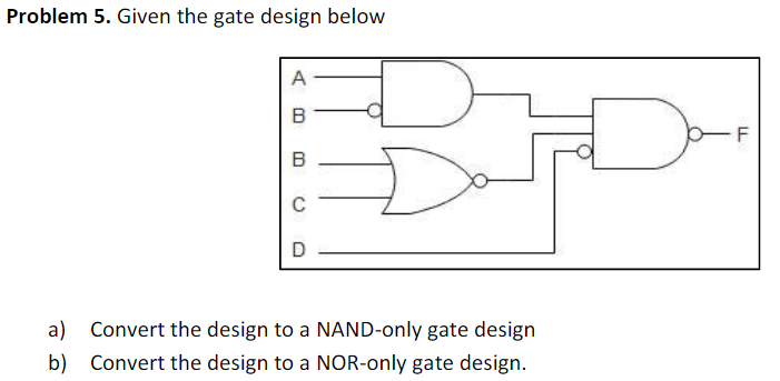 Solved Problem 5. Given the gate design below a) Convert the | Chegg.com