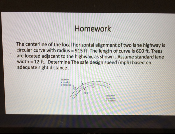 Solved Homework The centerline of the local horizontal | Chegg.com