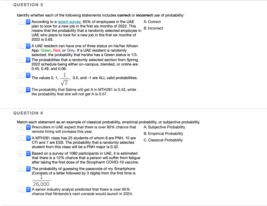 Solved QUESTION 1 An experiment consists of classifying six | Chegg.com