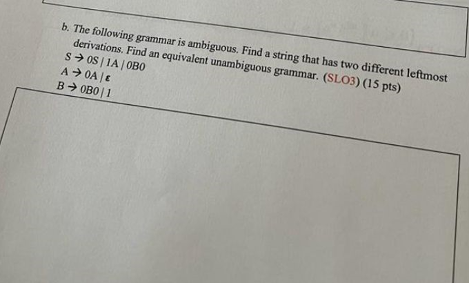 Solved b. ﻿The following grammar is ambiguous. Find a string | Chegg.com