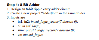 Part 2 Design a structural model of an 8-bit | Chegg.com