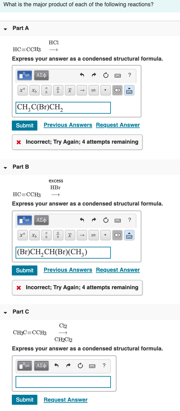 Solved What is the major product of each of the following | Chegg.com