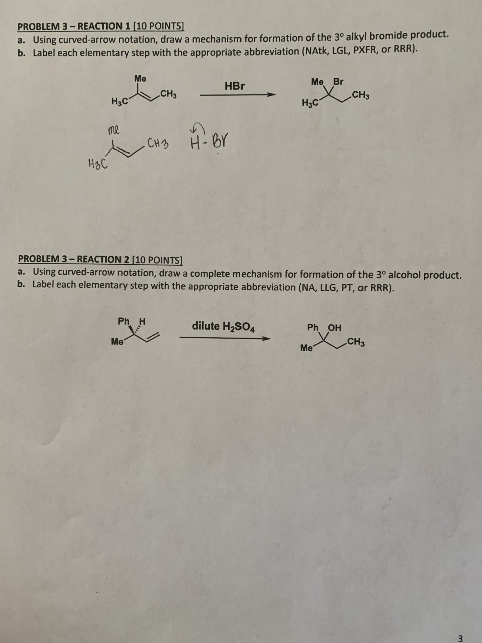 Solved PROBLEM 3 - REACTION 1 (10 POINTS) a. Using | Chegg.com