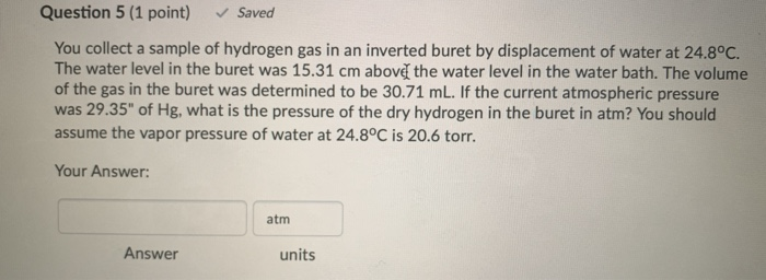 Solved Question 5 (1 point) Saved You collect a sample of | Chegg.com