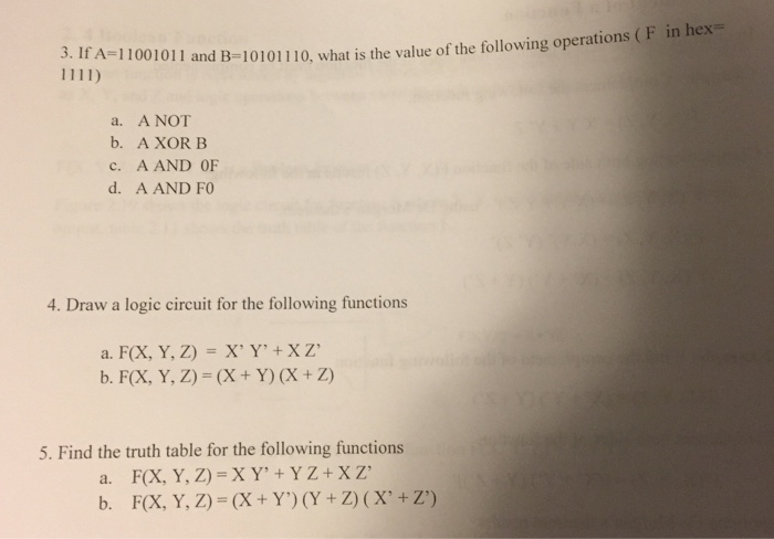 Solved If A = 11001011 and B = 10101110, what is the value | Chegg.com