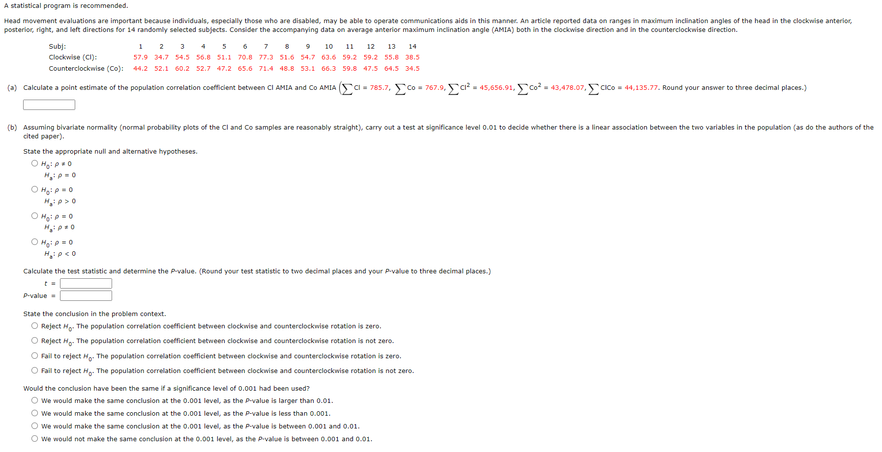 Solved A statistical program is recommended. cited paper). | Chegg.com
