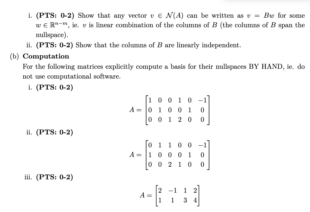 Finding A Nullspace Basis A Basis Derivation 