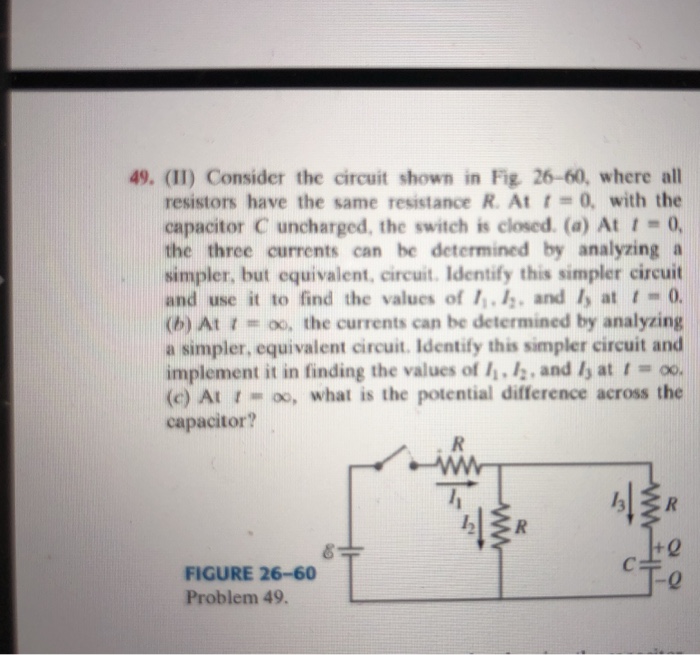 Solved 49. (1I) Consider the circuit shown in Fig 26-60, | Chegg.com
