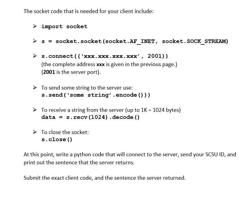 Solved In this lab, our main objective is to create clients | Chegg.com