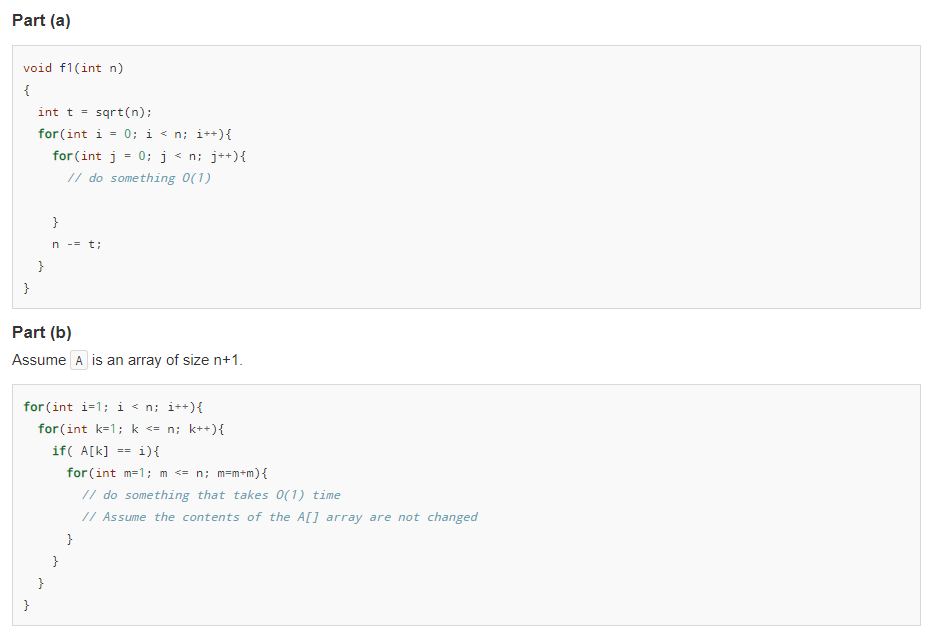 Solved In Big-Θ notation, analyze the running time of the | Chegg.com
