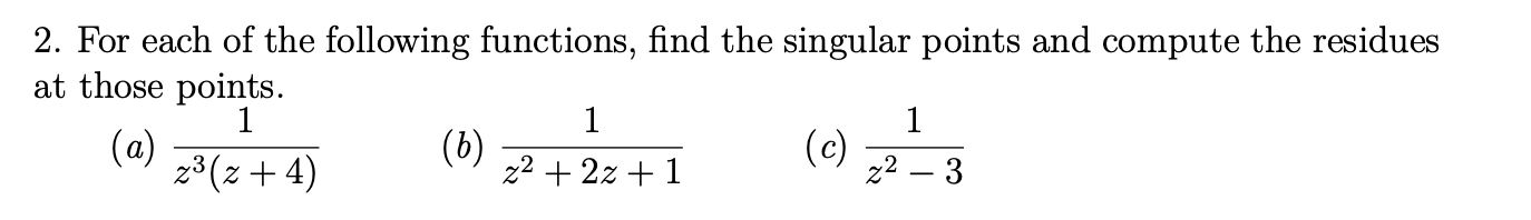 Solved 2. For each of the following functions, find the | Chegg.com