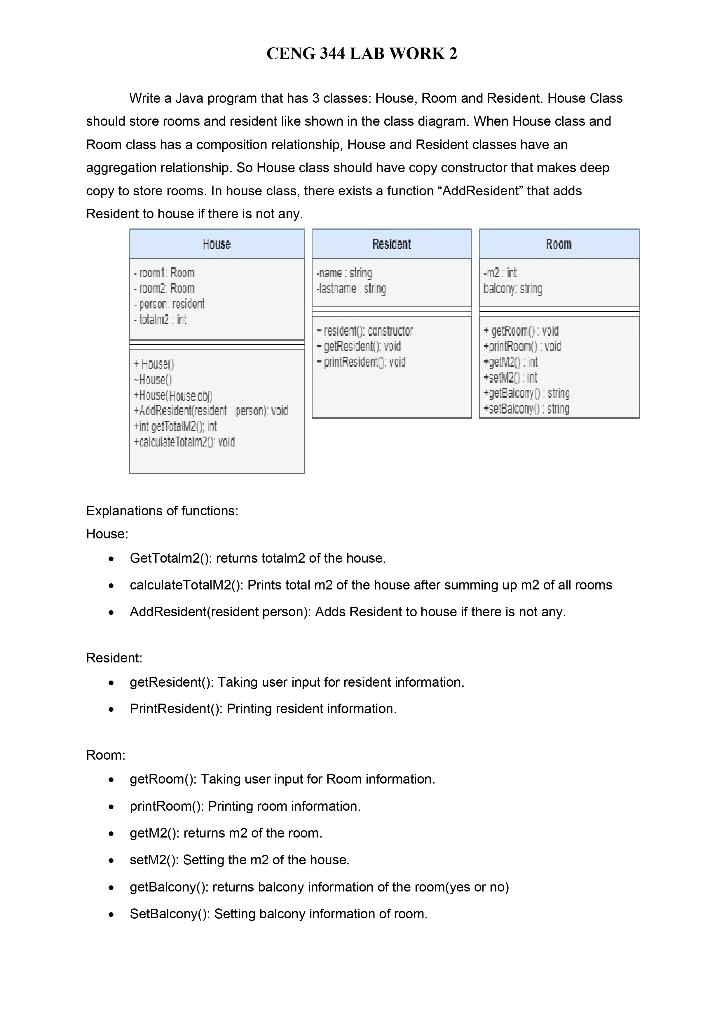 Solved CENG 344 LAB WORK 2 Write a Java program that has 3 | Chegg.com