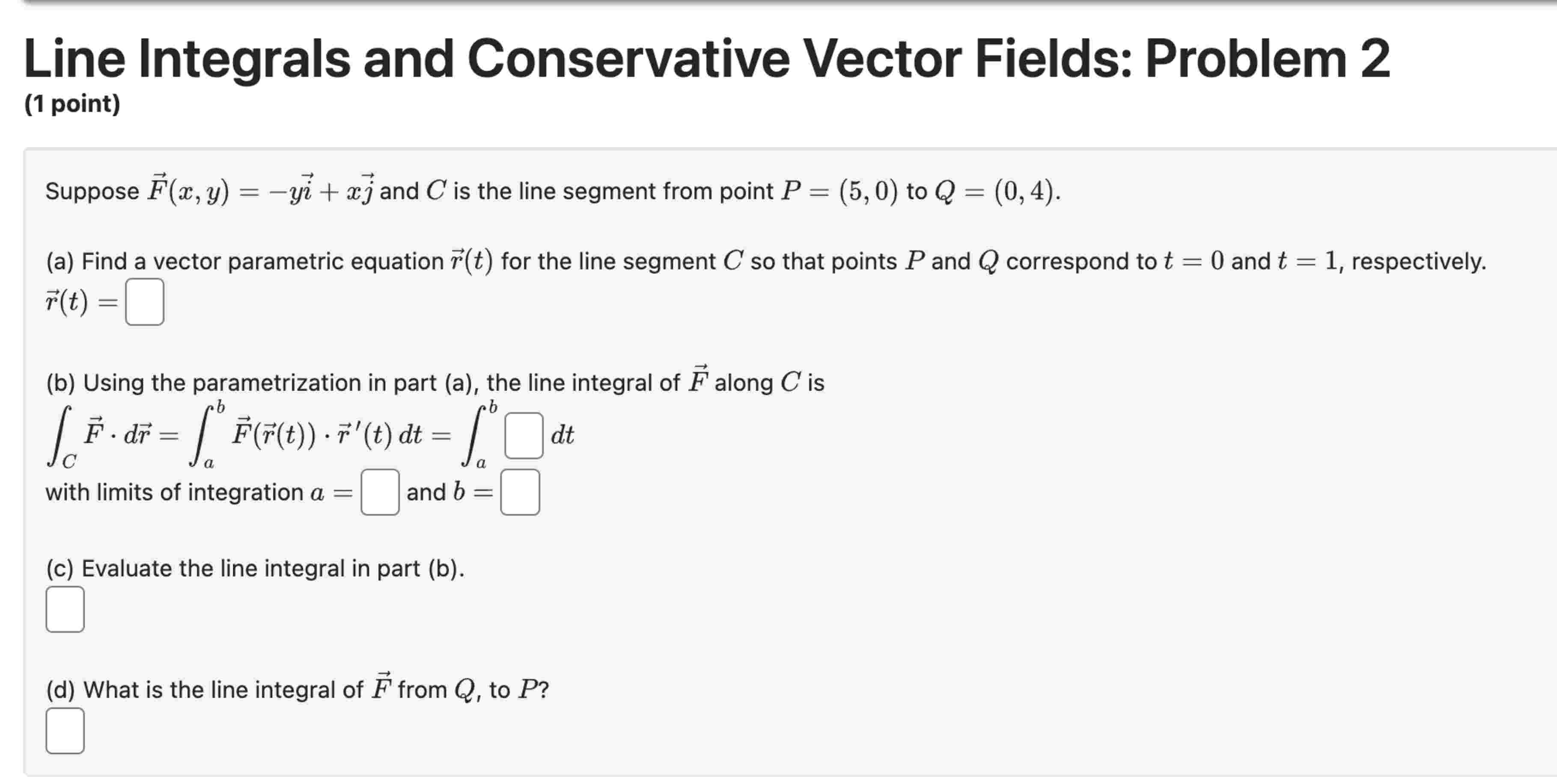 Solved Line Integrals and Conservative Vector Fields: | Chegg.com