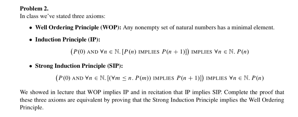 Solved Problem 2. In class we've stated three axioms: . Well | Chegg.com