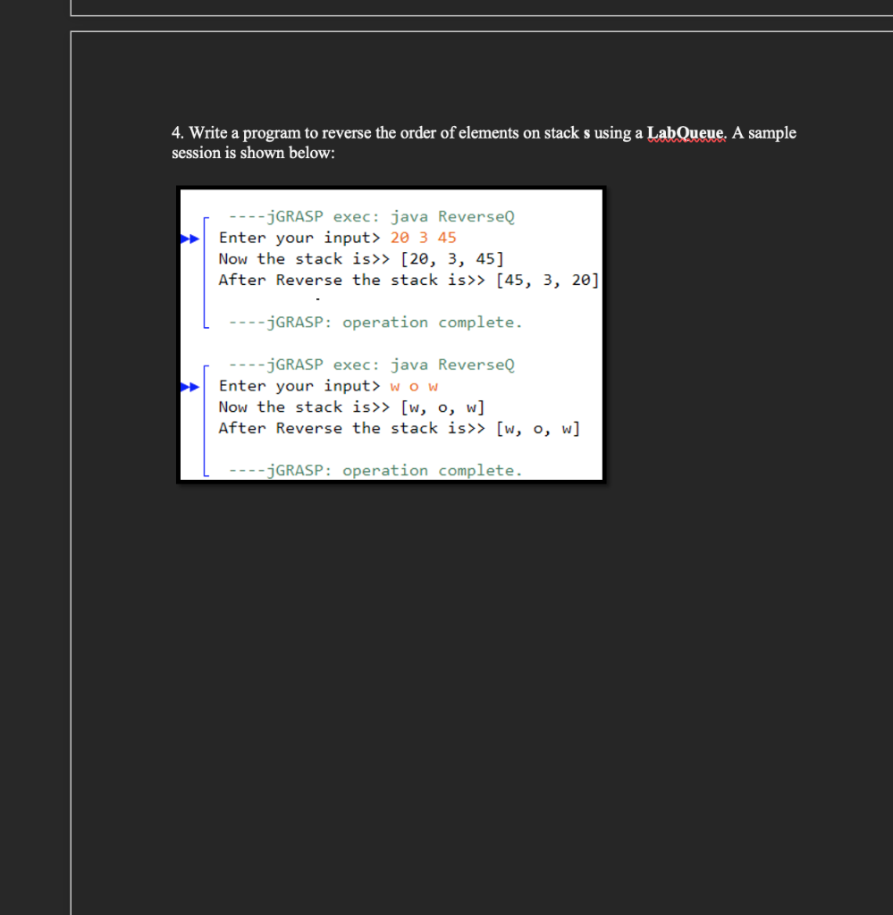 Solved 4. Write a program to reverse the order of elements | Chegg.com