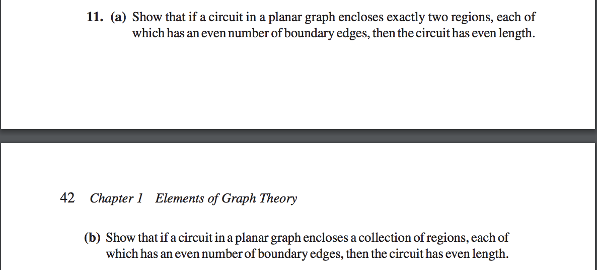 Solved 11. (a) Show that if a circuit in a planar graph | Chegg.com
