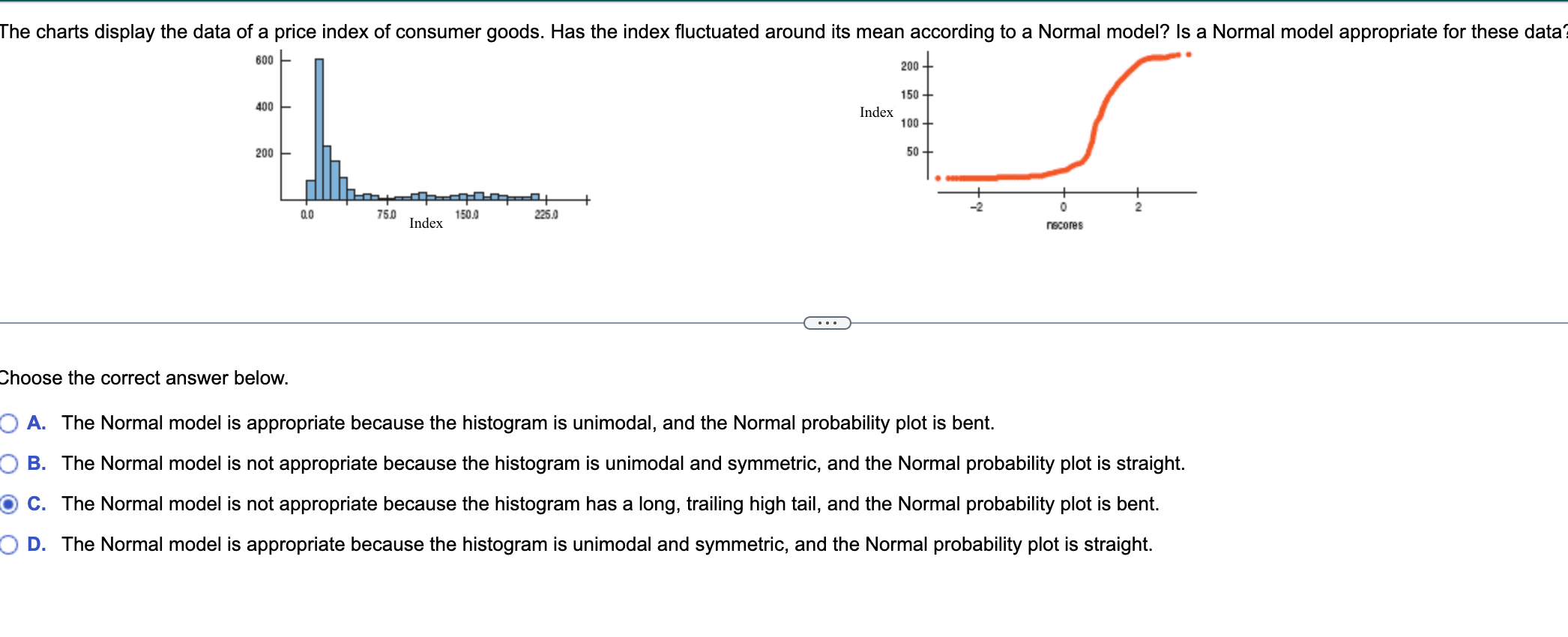 Solved Choose the correct answer below. A. The Normal model | Chegg.com