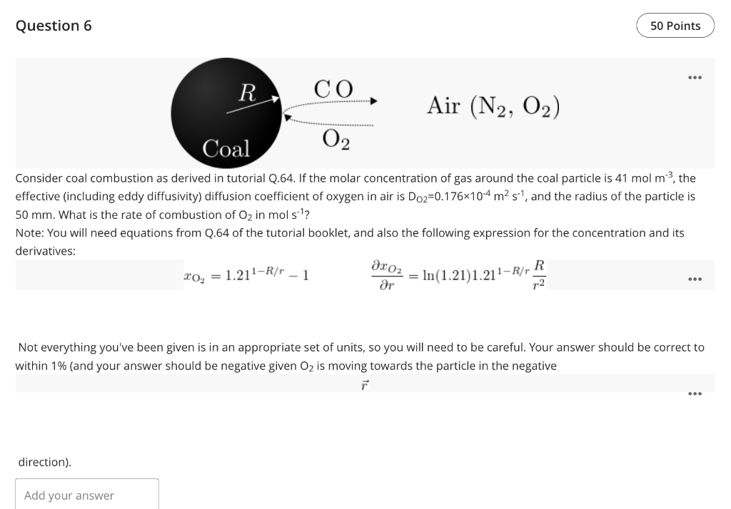 Solved Consider coal combustion as derived in tutorial Q.64. | Chegg.com