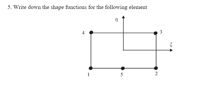 Solved 5. Write down the shape functions for the following | Chegg.com