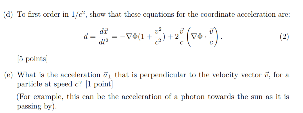 Solved The full weak-field metric in General Relativity is | Chegg.com