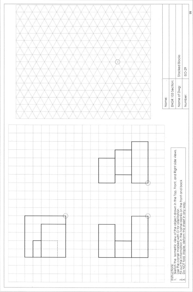 Solved Sketch the isometric view of the object drawn in the | Chegg.com