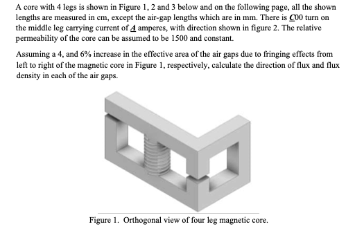 A core with 4 legs is shown in Figure 1, 2 and 3 | Chegg.com